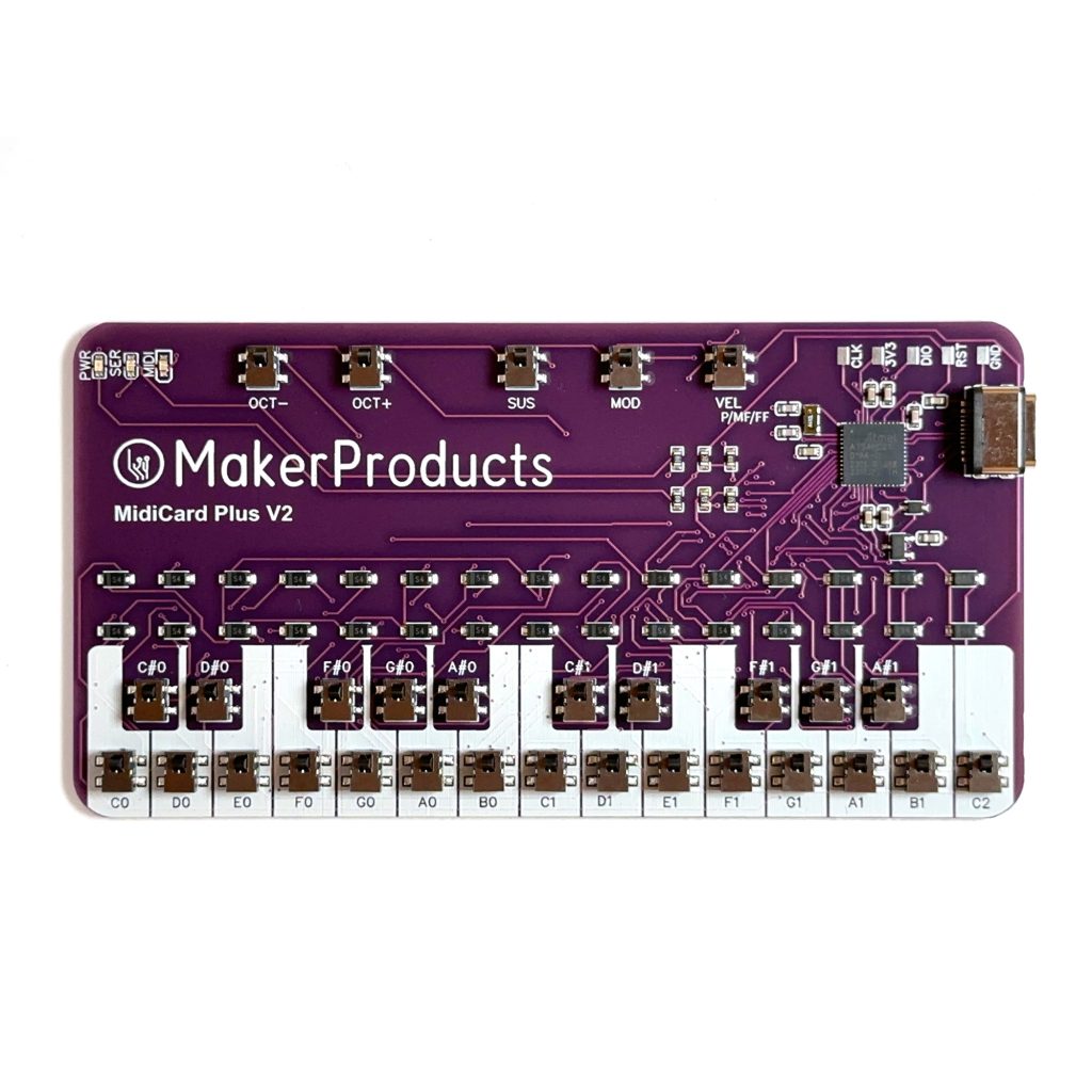 MidiCard Plus 25 Key Small MIDI Piano Keyboard Controller - MakerProducts