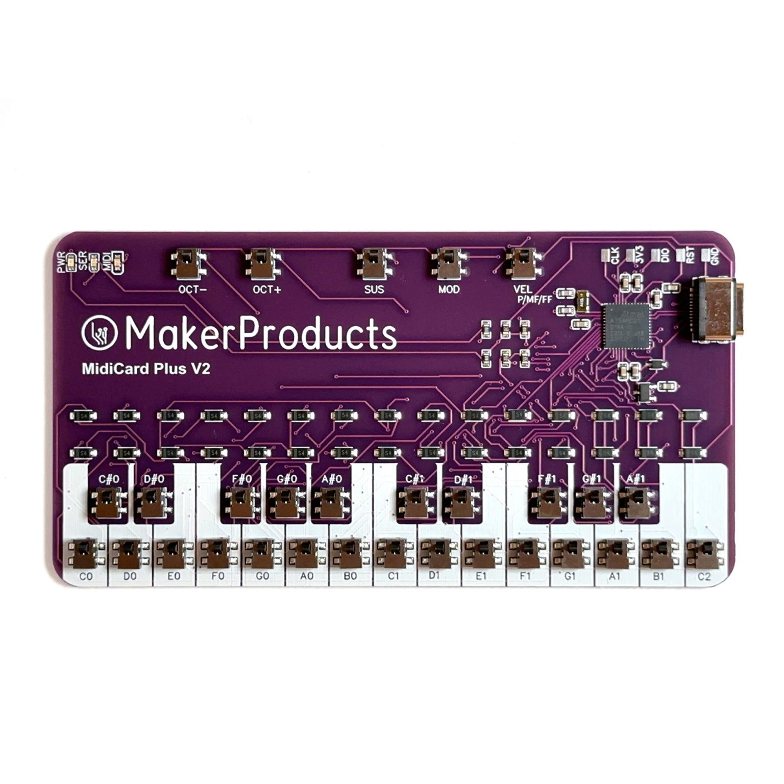 MidiCard Plus 25 Key Small MIDI Piano Keyboard Controller - MakerProducts
